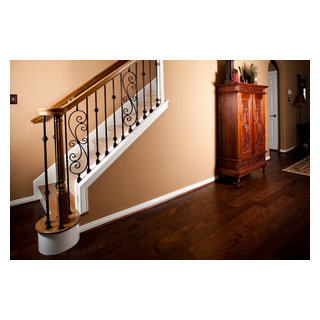 Straight Knee Wall Staircase with a Custom Starter Step - Traditional ...