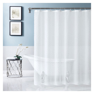 White Puff Sprinkles Shower Curtain - Traditional - Shower Curtains ...