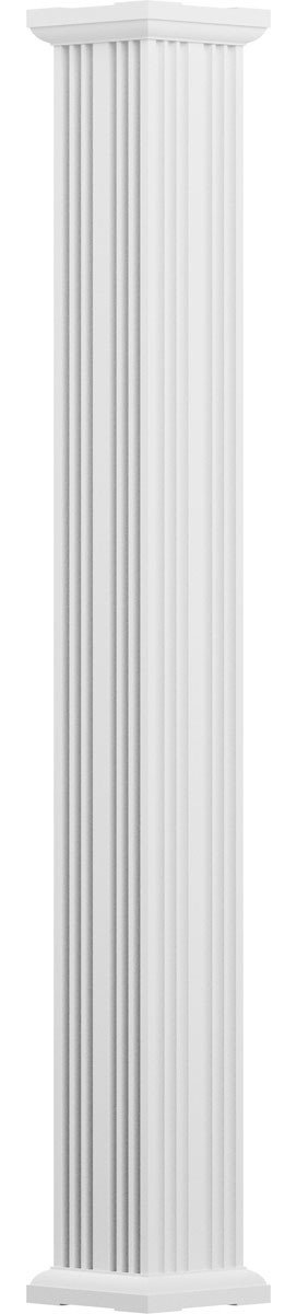 3" x 8' Endura-Aluminum Column, Square Shaft, Gloss White Finish, 12 ...