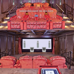 75 Beautiful Red Home Theater Pictures & Ideas | Houzz