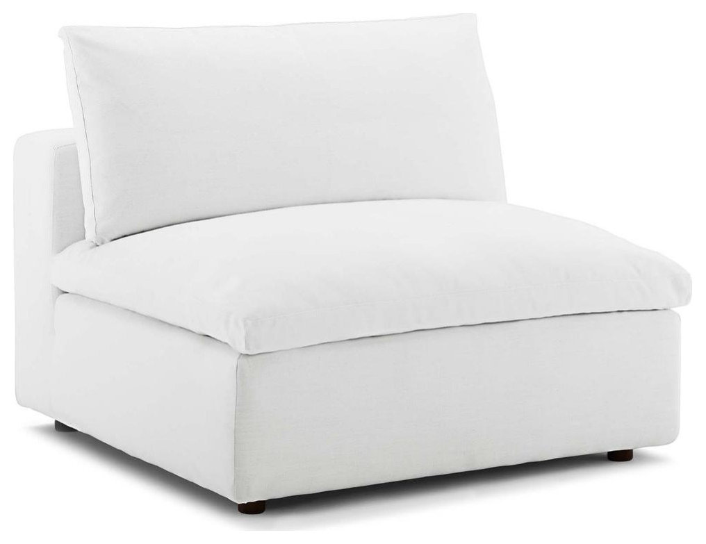 Commix Down Filled Overstuffed Armless Chair - White EEI-3270-WHI ...