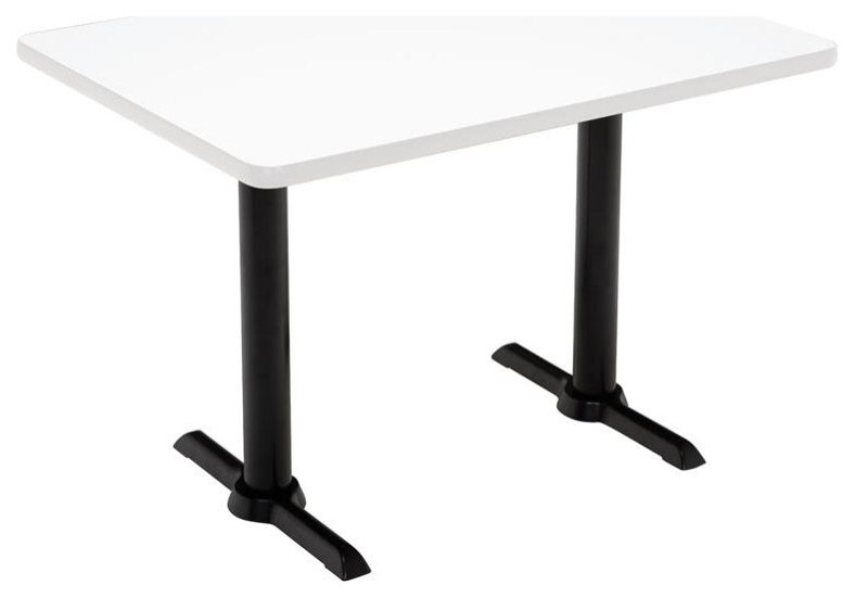 KFI Mode 30" x 48" Conference Table - White - Black T Base - Bistro ...