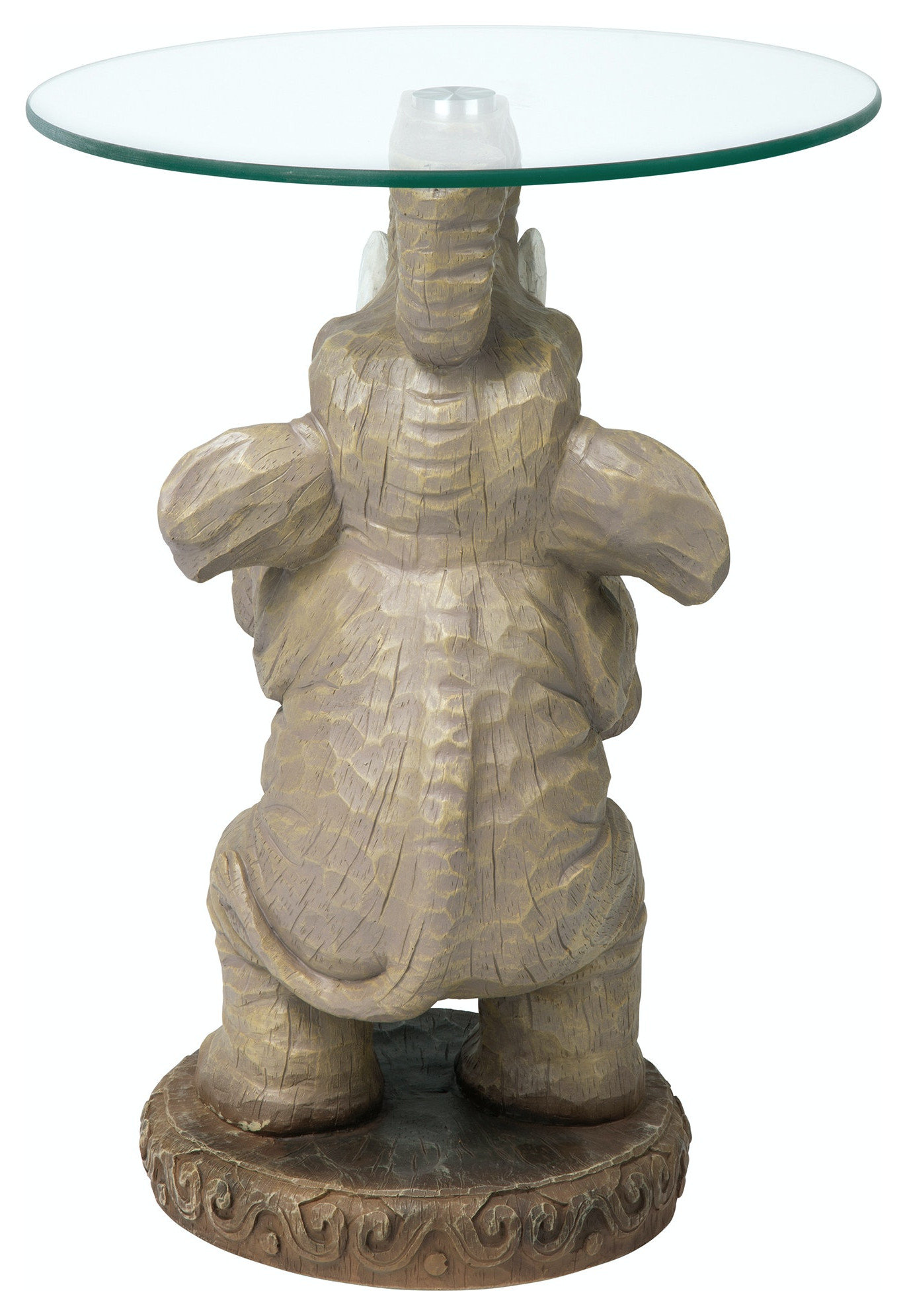 Good Fortune Elephant Glass-Topped Table - Contemporary - Side Tables ...