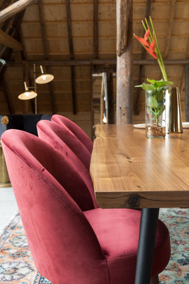 Red Velvet Dining Chairs (2) | Dutchbone Barbara - Midcentury - Dining ...