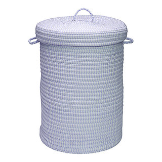 Colonial Mills Hamper Ticking Solid Hamper w/ lid Blue Hamper, 16"x16 ...