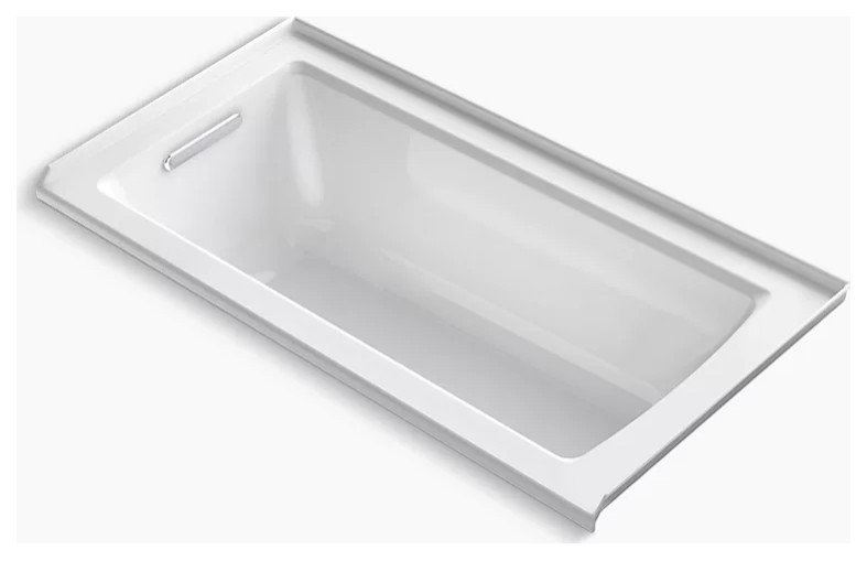 Kohler Archer 60" Alcove Acrylic Soaking Tub With Left Drain and ...