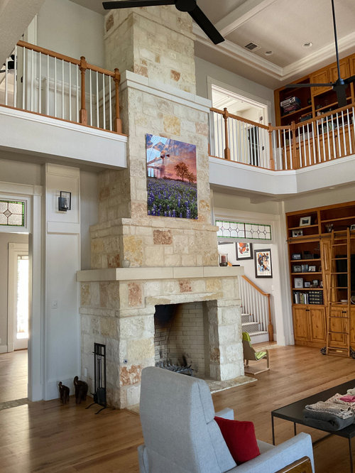 Decorating large fireplace