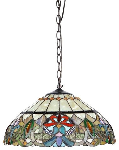 HESTER Tiffany-style 2 Light Victorian Ceiling Pendant Fixture 18inches ...
