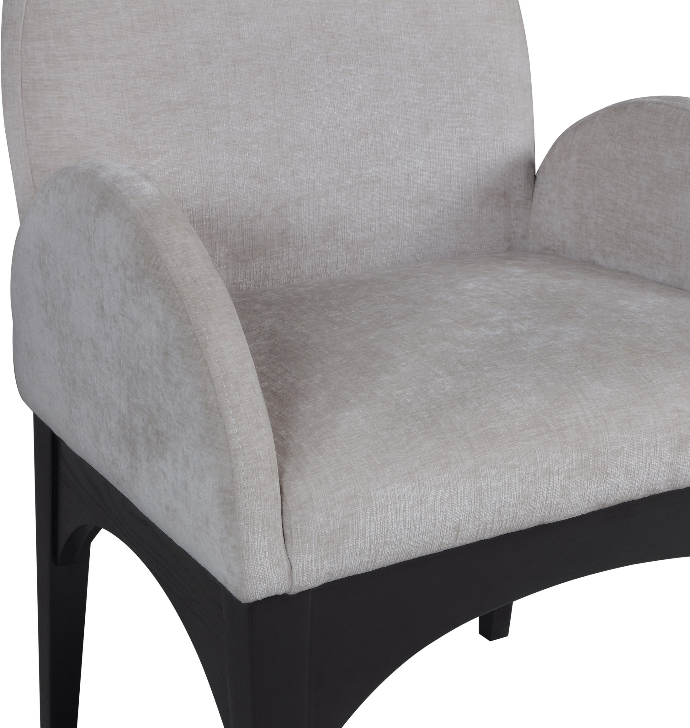 Waldorf Chenille Upholstered Dining Chair, Black, Chenille, Natural ...