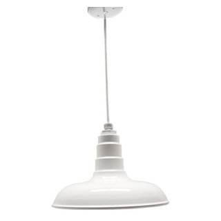 14" Classic Steel Pendant Light Fixture, the Malibu - Industrial ...