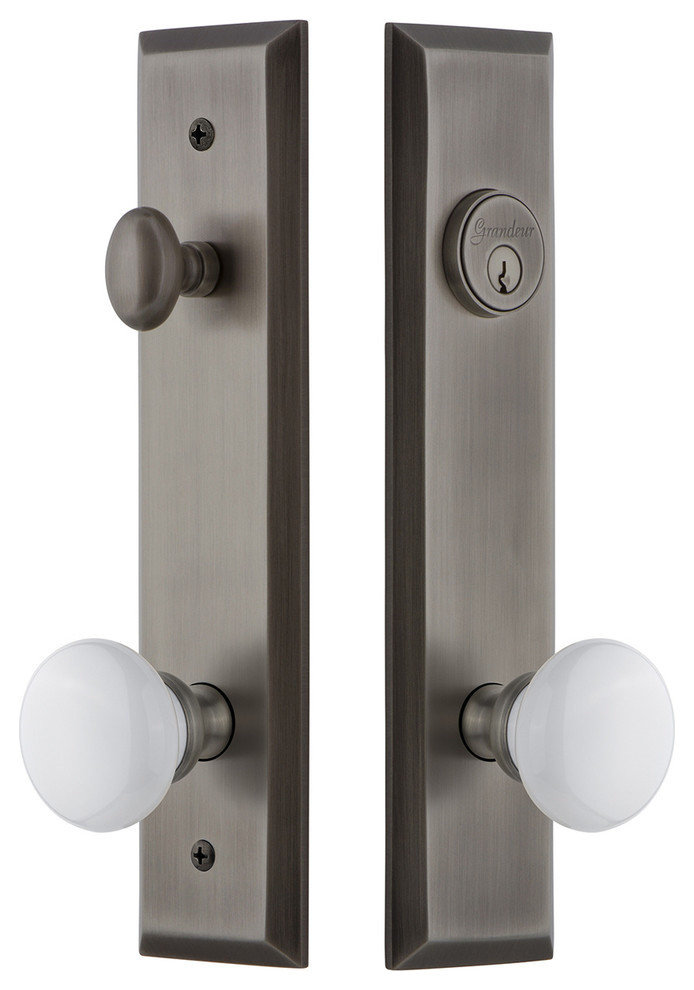 Fifth Avenue Tall Plate Complete Entry Set, Hyde Park Knob, 2.75 ...