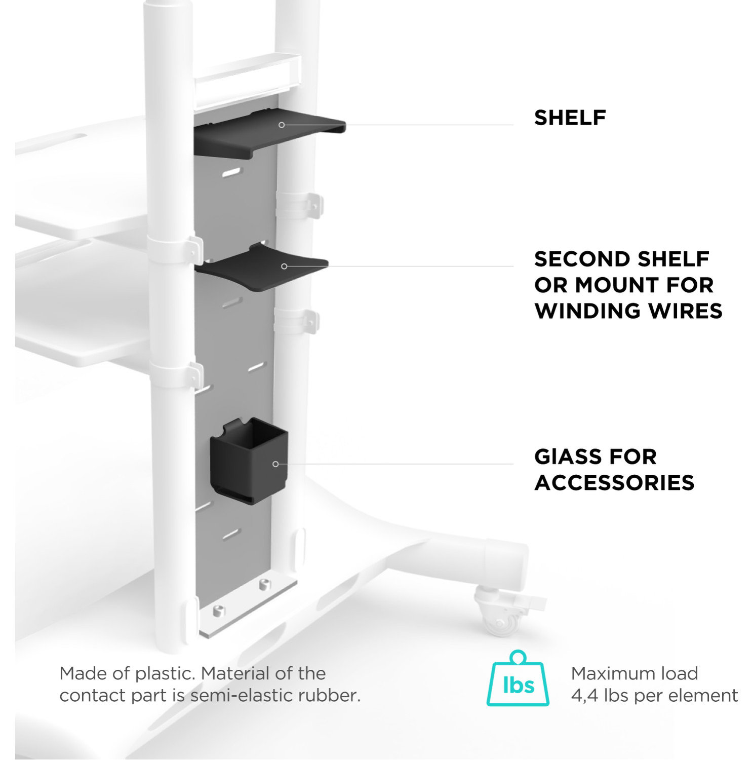 ONKRON Plastic Equipment Panel with Shelves for TV Stand TS1881 ...