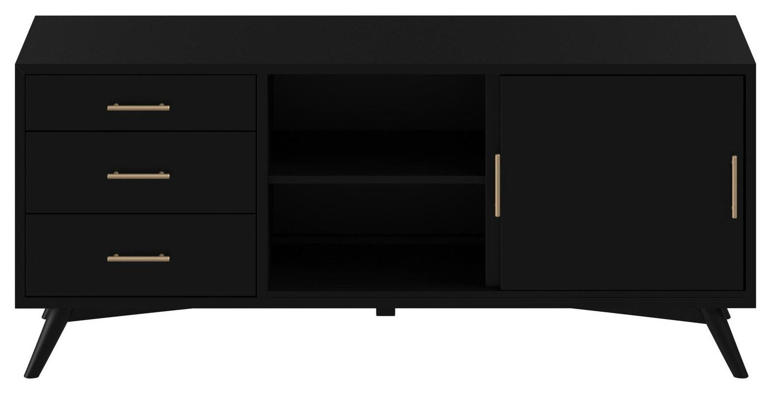 Flynn Large Tv Console, Black - Midcentury - Entertainment Centers And ...