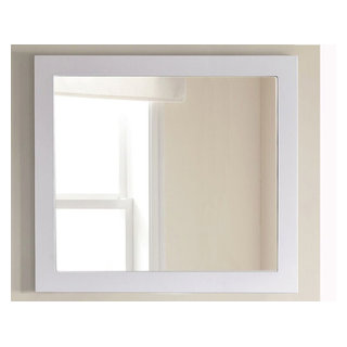 Fully Framed 36" White Mirror, 30x35.98x0.79 - Transitional - Bathroom ...