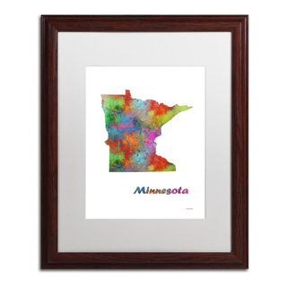 Marlene Watson 'Minnesota State Map-1' Framed Art, 16"x20 ...