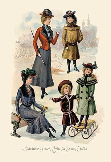 Midwinter Street Attire for Young Folks, 12" x 18" - Traditional ...