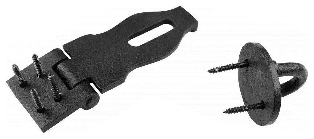 Black Wrought Iron Hasp Lock 4"x1.75" Rust Resistant Pack of 2 ...
