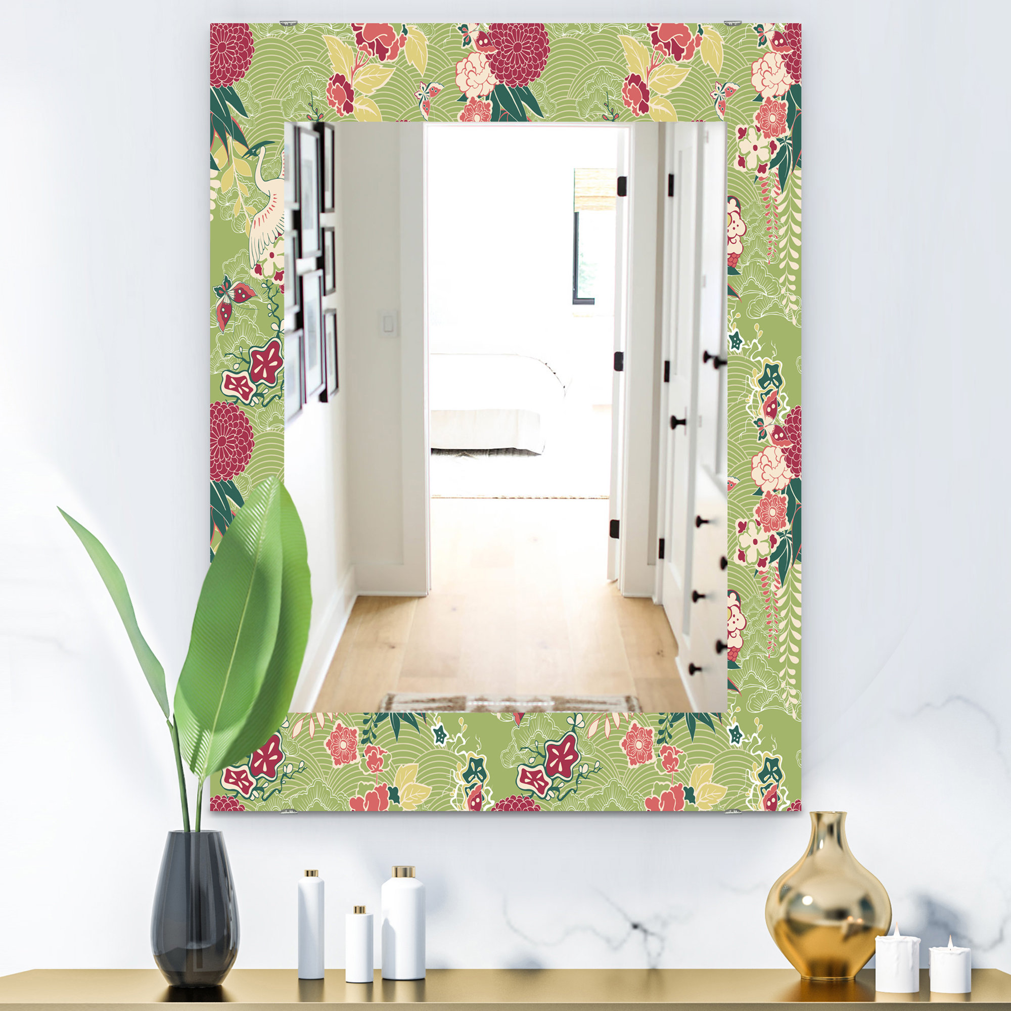 Designart Oriental Silk Pattern Bohemian And Eclectic Frameless Wall ...