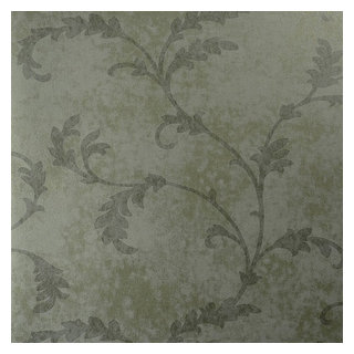 Floral Organic Metallic Wallpaper, Roll - Transitional - Wallpaper - by ...