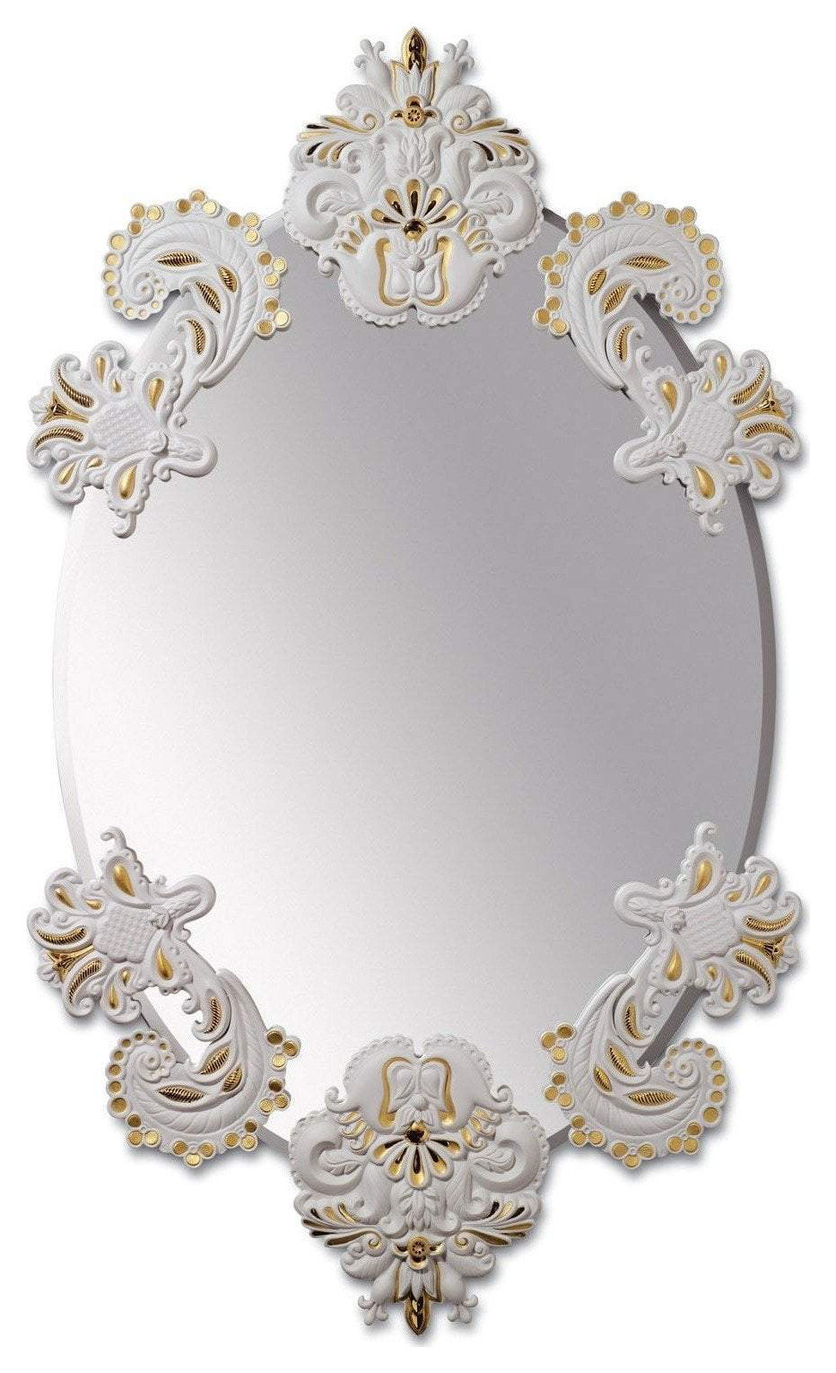 Lladro Oval Mirror Without Frame White Gold 01007768 - Traditional ...