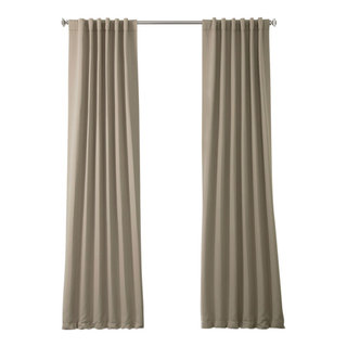 Classic Taupe Room Darkening Curtain, Set of 2, 50"x96" - Transitional ...