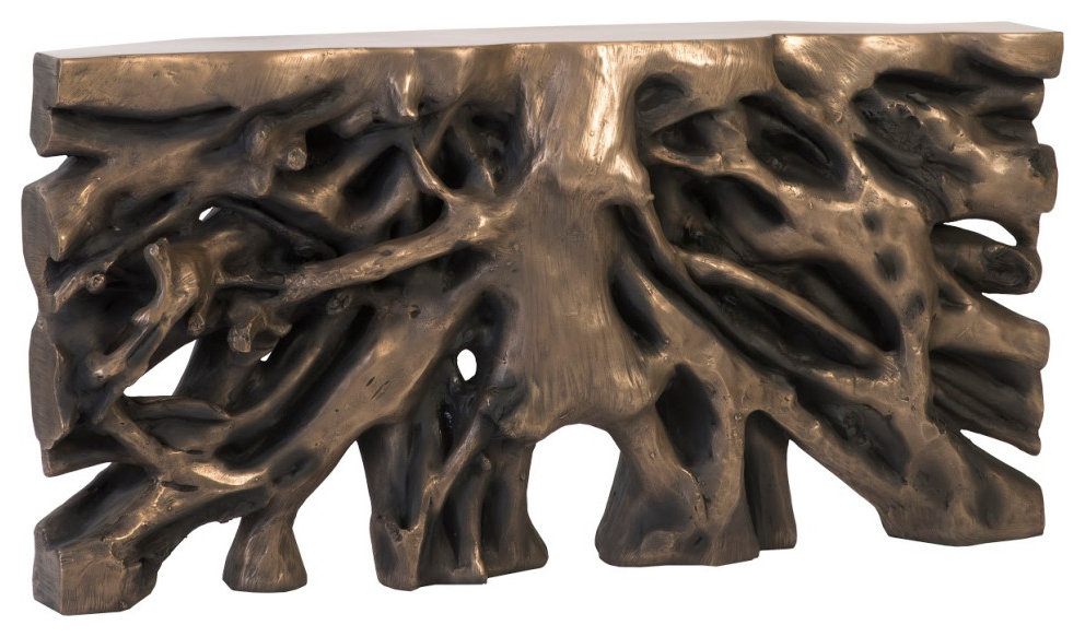 Square Root Console Table, Antique Bronze - Contemporary - Console ...