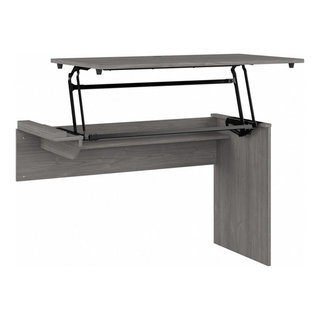 Cabot 3 Position Sit to Stand Desk Return in Heather Gray - Engineered ...