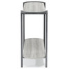 Contemporary Console Table, Open Gun Metal Frame With Light Gray Top ...