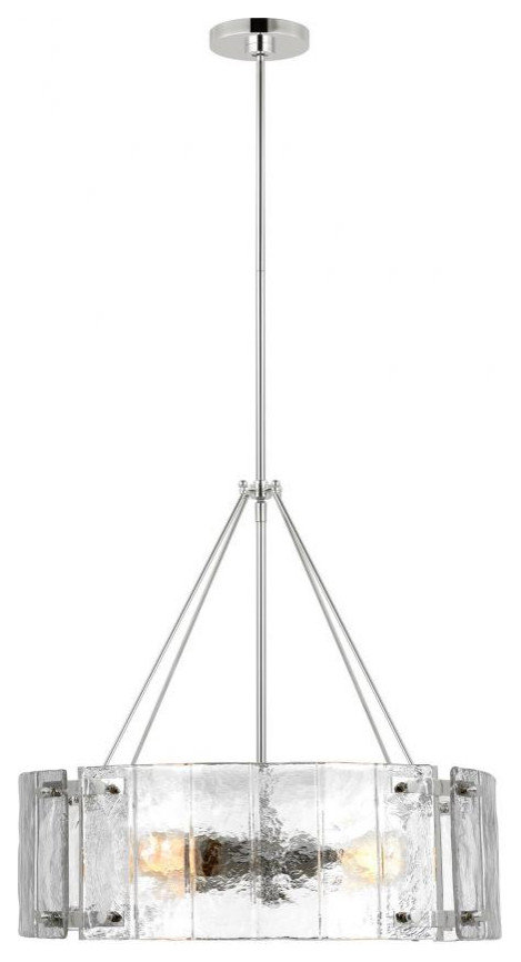 Calvert Chandelier, 4-Light, Polished Nickel, Clear Shade, 24 ...