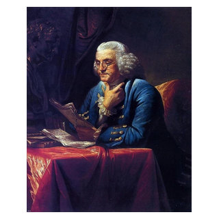 David Martin Portrait of Benjamin Franklin, Gallery Wrapped Canvas, 20 ...