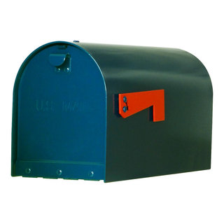 Mid Modern Rigby Curbside Mailbox, Blue - Contemporary - Mailboxes - by ...