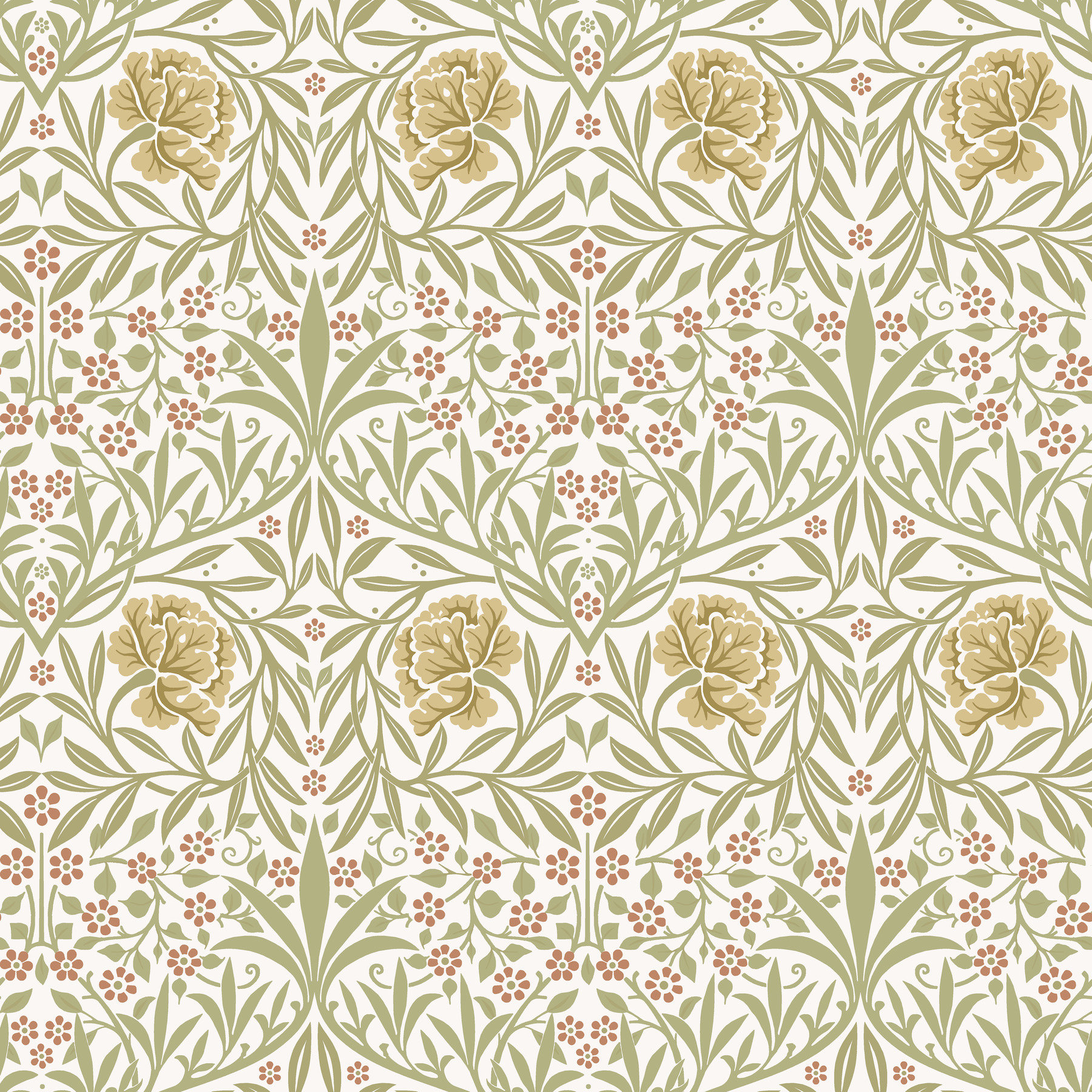 Oxford Union Yellow Floral Vines Wallpaper, Bolt - Traditional ...