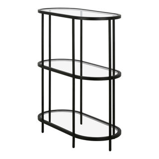 Leif 30'' Wide Oval Bookcase in Blackened Bronze - Contemporary ...