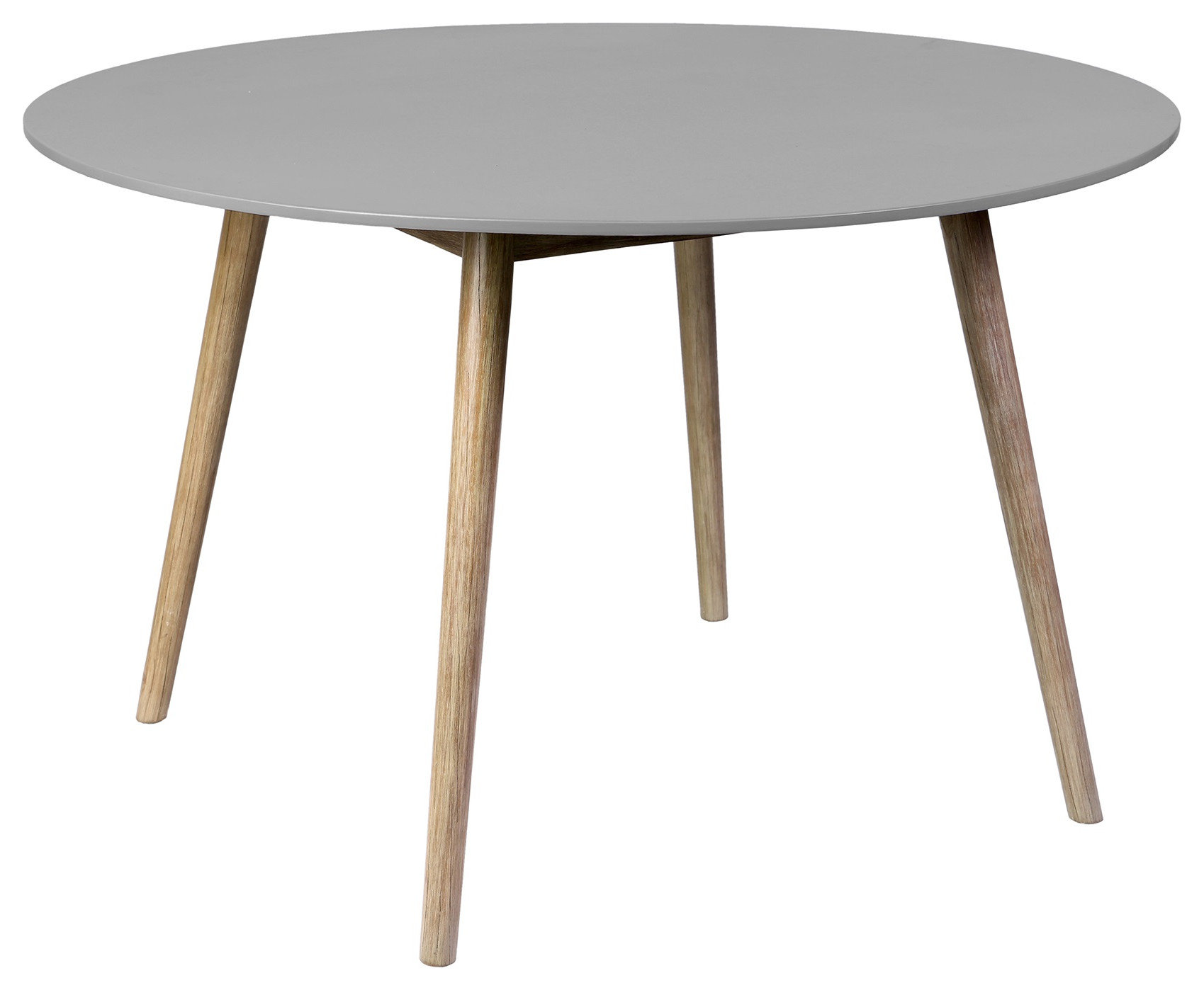 Sydney Outdoor Patio Round Dining Table, Light Eucalyptus and Gray ...