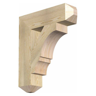 3 1/2"Wx14"Dx14"H Balboa Traditional Smooth Bracket, Douglas Fir, 24"D ...