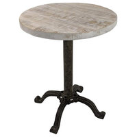 Colton Adjustable Vintage Table - Natural Driftwood Top - Aged Iron Base - Contemporary - Side ...