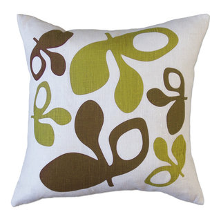 Hand Printed Linen Pillow - Pods - Contemporary - Decorative Pillows ...