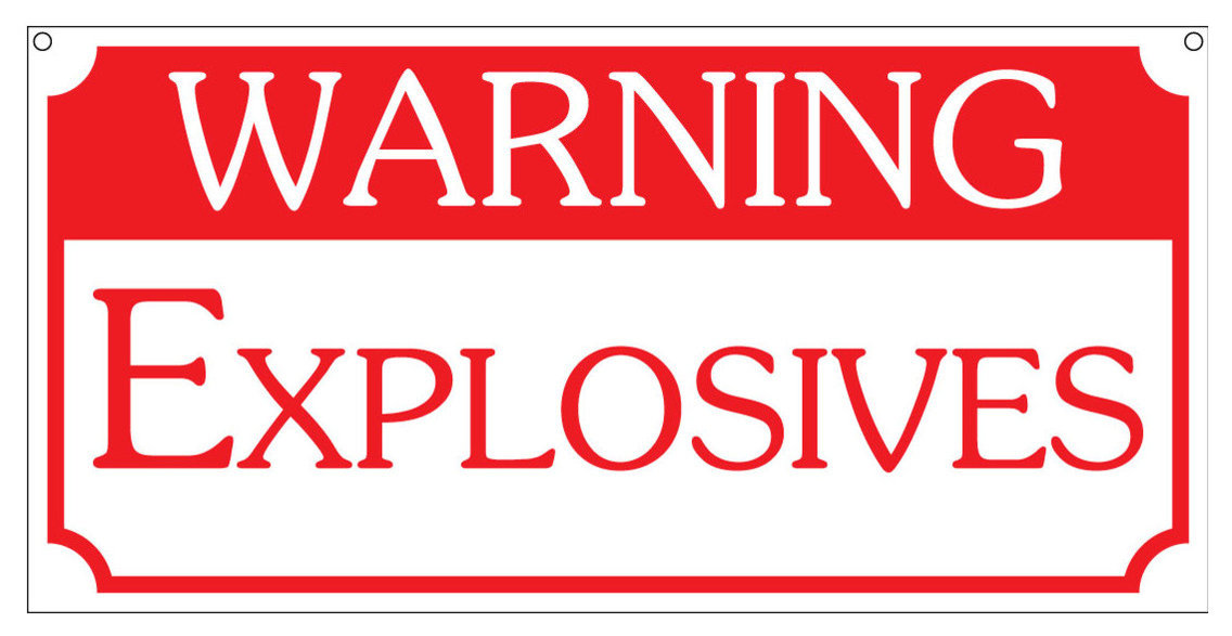 Warning Explosives, Vintage Safety Man Cave Bar Sign, 6"x12 ...