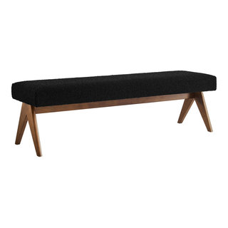 Lyra 63" Boucle Upholstered Bench - Transitional - Upholstered Benches ...