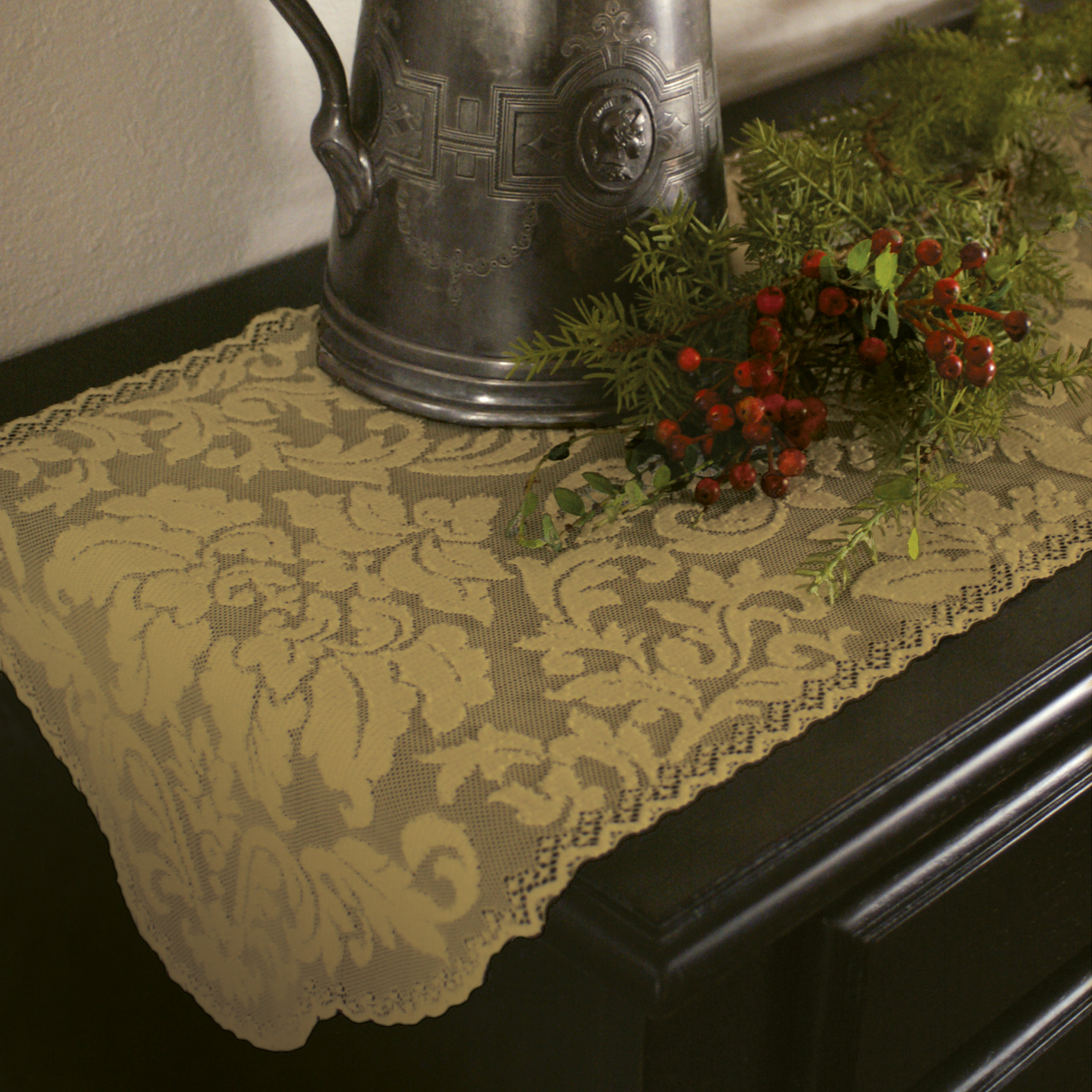 Heritage Damask 14x49 Runner - Traditional - Table Runners - by ...