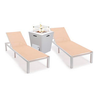 Aluminum Outdoor Patio Chaise Lounge Chair Set of 2 - Transitional ...