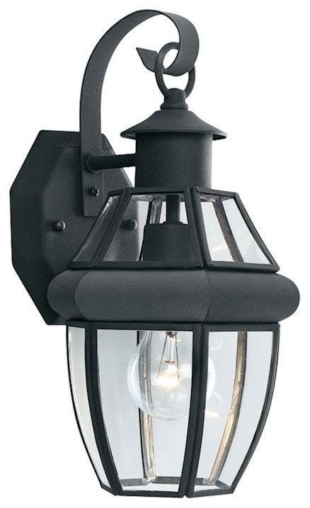 Thomas Lighting Heritage 1-Light Large Outdoor Wall Lantern, Black ...