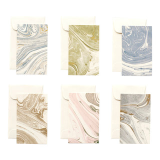 Luxe Marbelized Paper Gift Note Cards | 12-Piece Set Envelopes Small ...