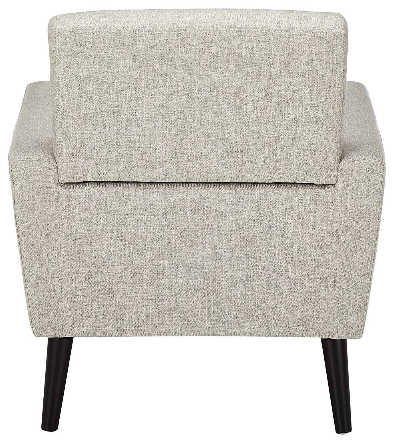 Beige Mid-Century Modern Club Chair, Angled Legs with Cushioned Seat ...