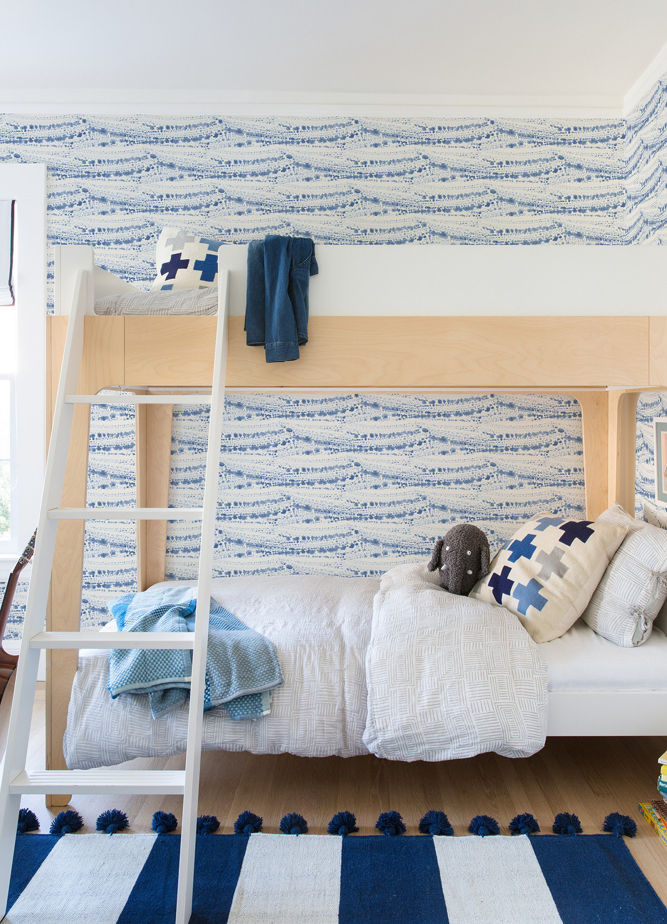 Rannell Navy Abstract Scallop Wallpaper, Swatch - Contemporary ...
