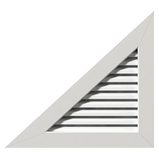 Right Triangle PVC Gable Vent, Left Side, 1"x4" Flat Trim Frame, 50 1/2 ...
