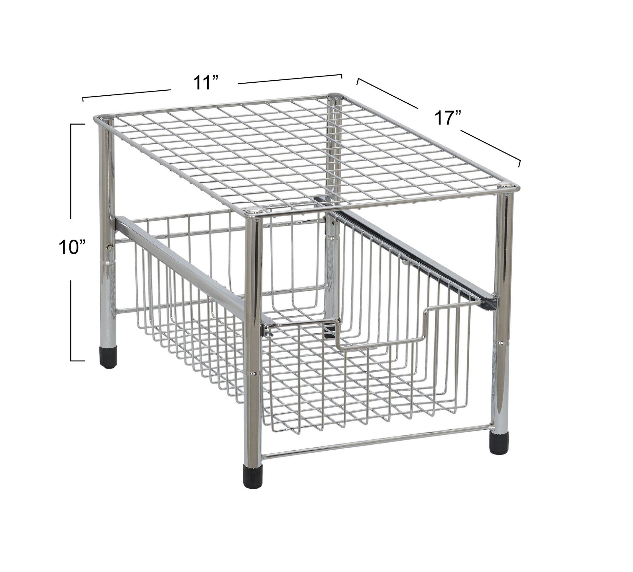 Single Basket Sliding Cabinet Organizer - Pantry And Cabinet Organizers ...