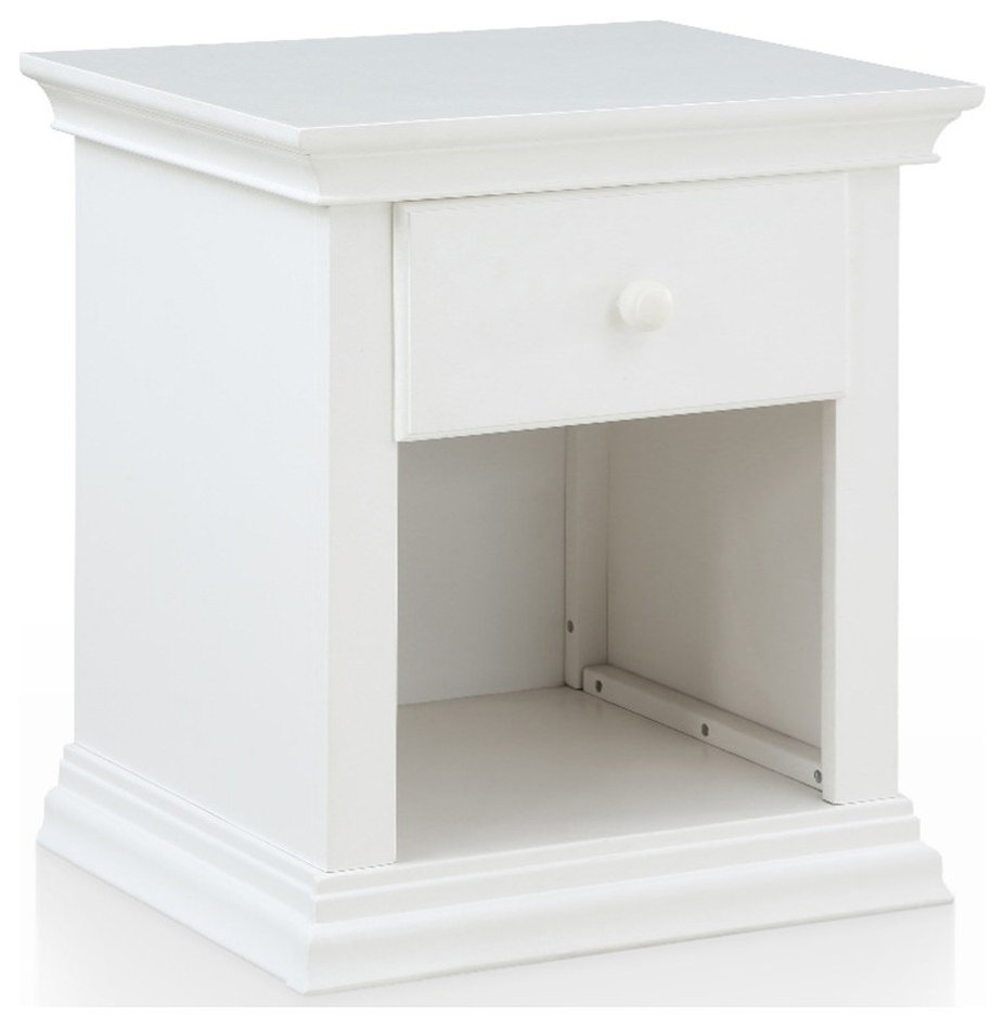 Baby Cache Haven Hill Traditional Wood Nightstand in White Finish ...