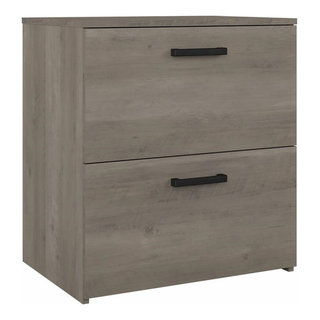 City Park 2 Drawer Lateral File Cabinet in Dark Gray Hickory ...
