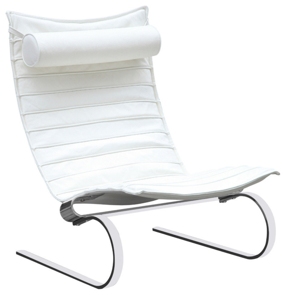 Classics Pika 20 Lounge Chair, White, 35"H x 19"W x 30"D - Contemporary ...